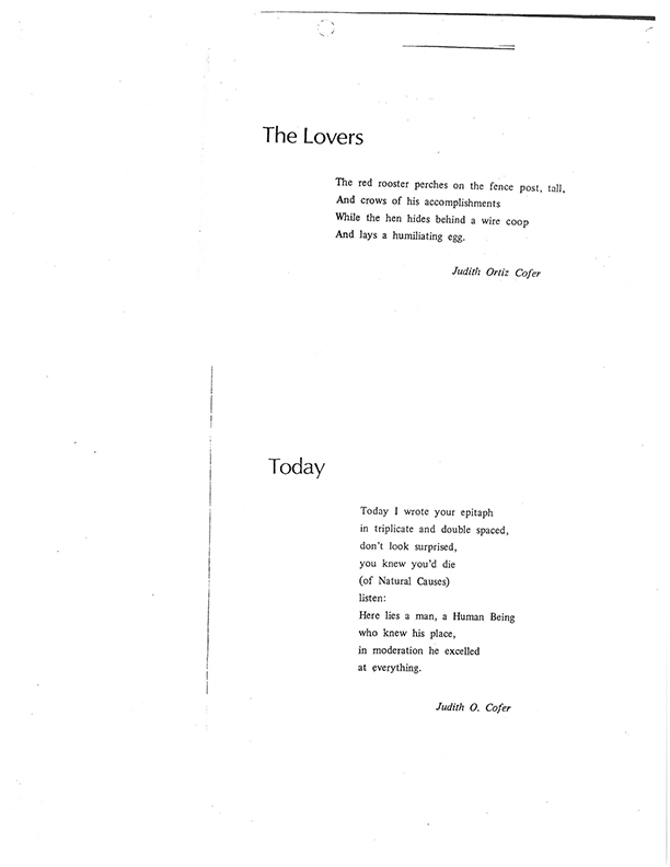 ‘Unforgettable:’ Judith Ortiz Cofer remembered – Jagwire